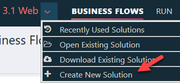 Create New or Open Solution