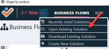 Create New or Open Solution