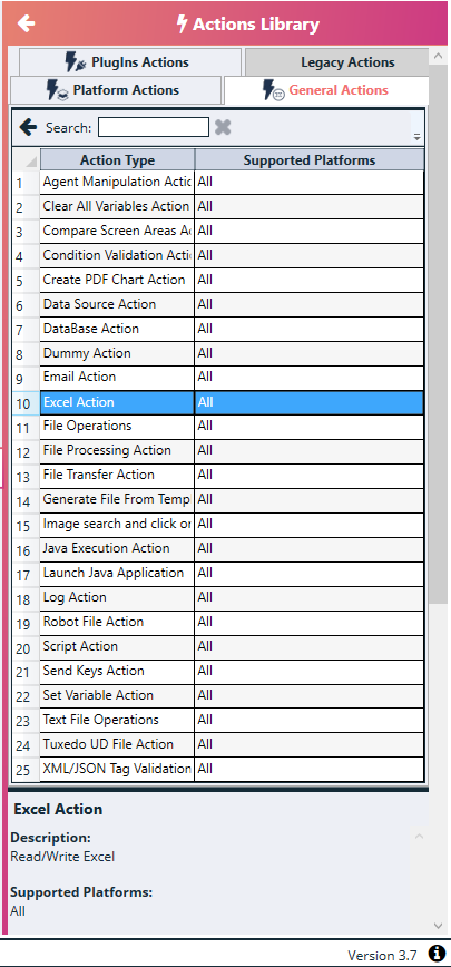 Excel Action