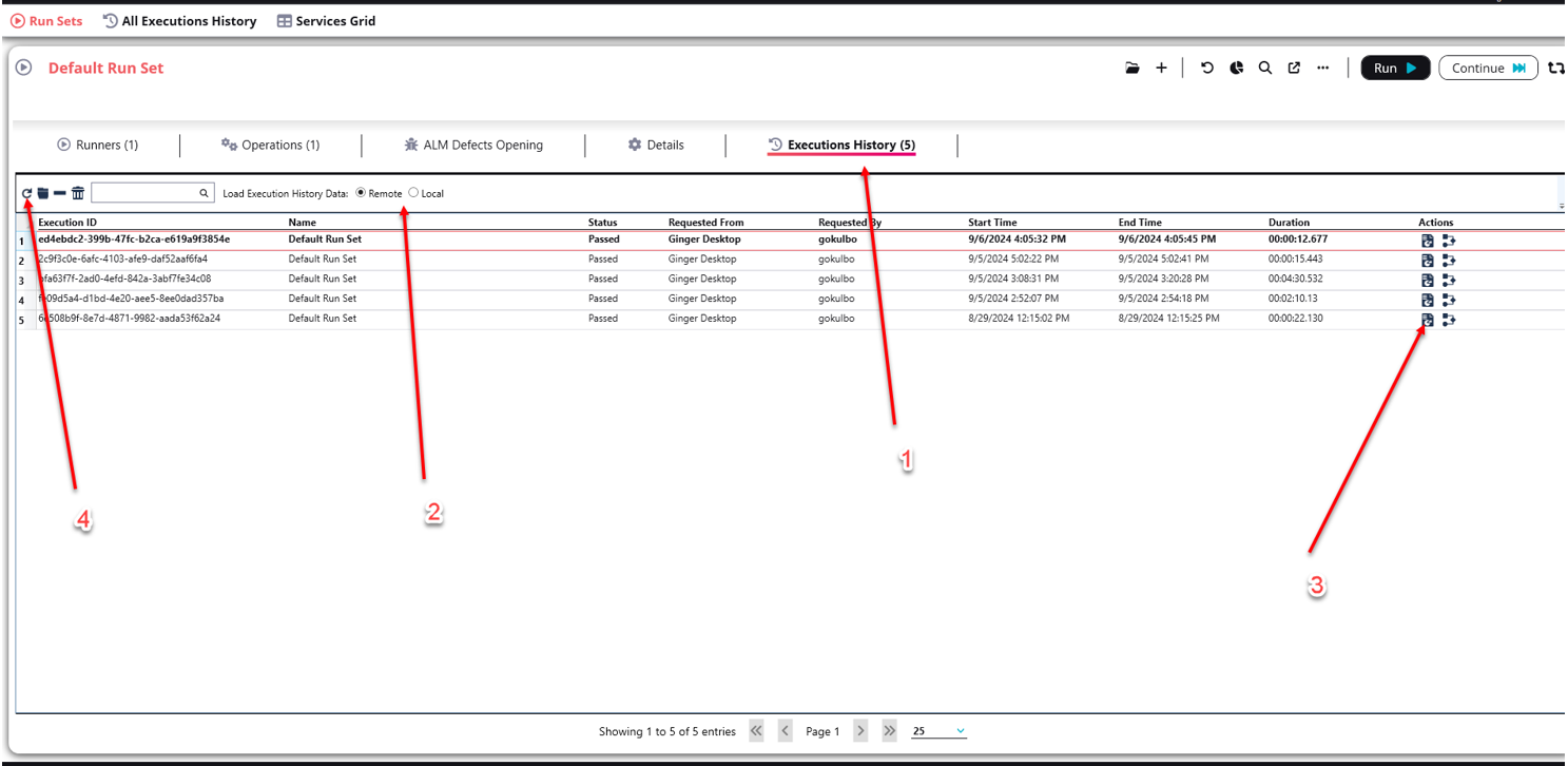 Steps to View and Manage Execution History