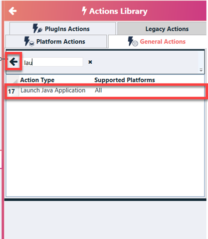 Launch Java Application Action